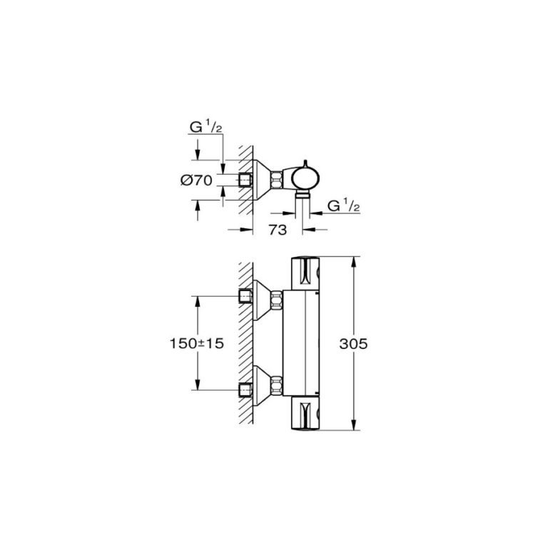 Grohe Grohtherm 800 Μπαταρία Μπάνιου λουτρού Ντουζιέρας θερμοστατική ...
